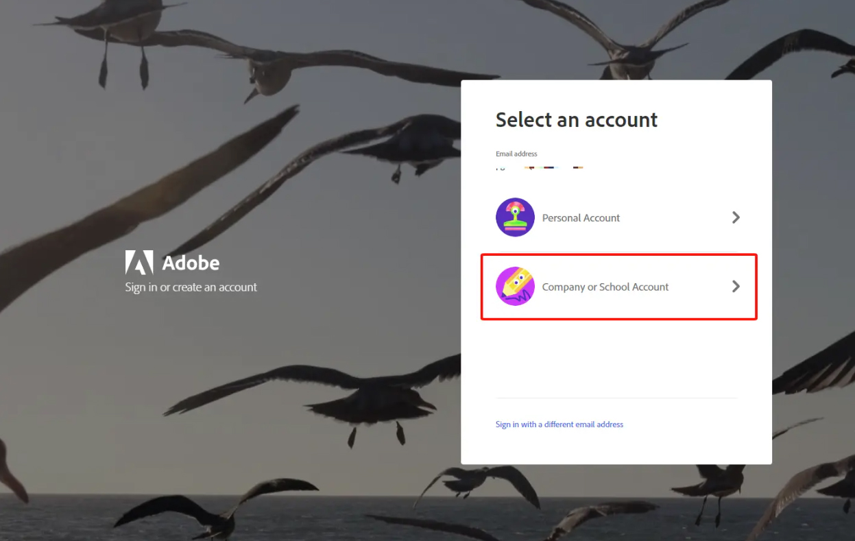 Instructions for logging into an Adobe Full App account